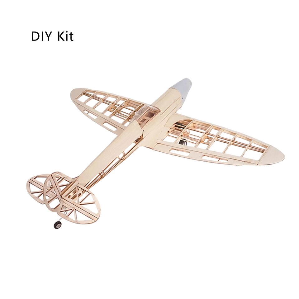 WWII British Spitfire Fighter Balsa Wood Aircraft KIT RC Model Skin ...