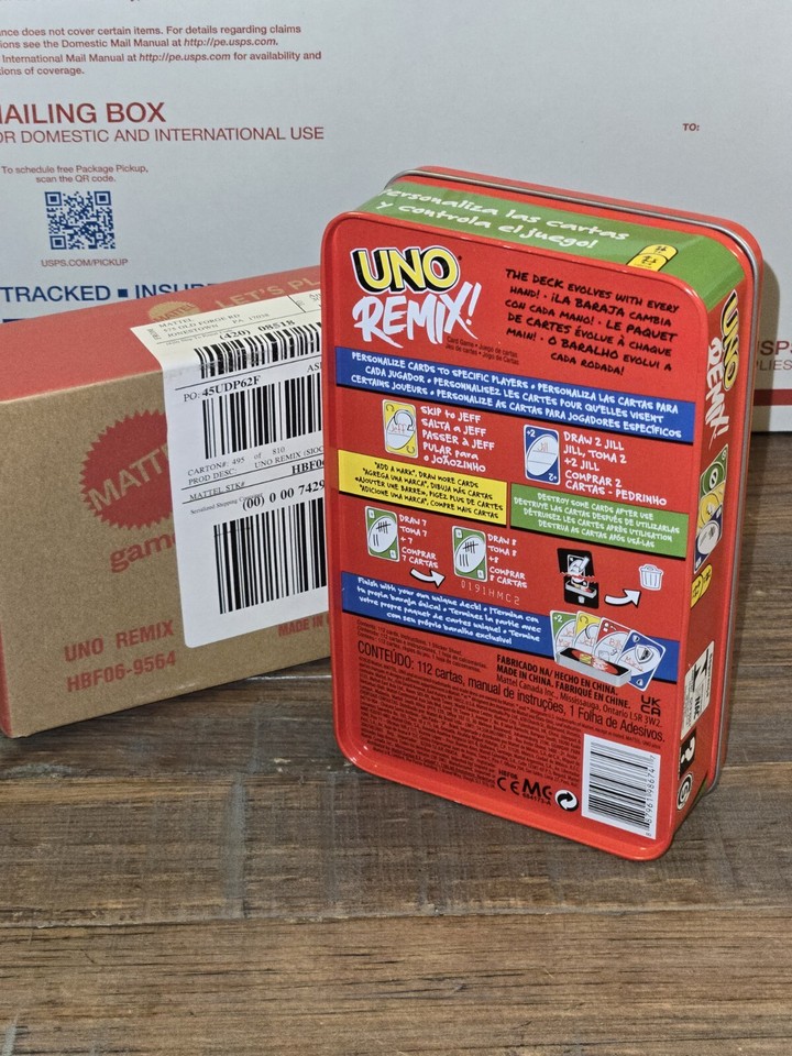 Brand New! Mattel Games UNO Remix Card Game In Collector's Tin, NIB ...