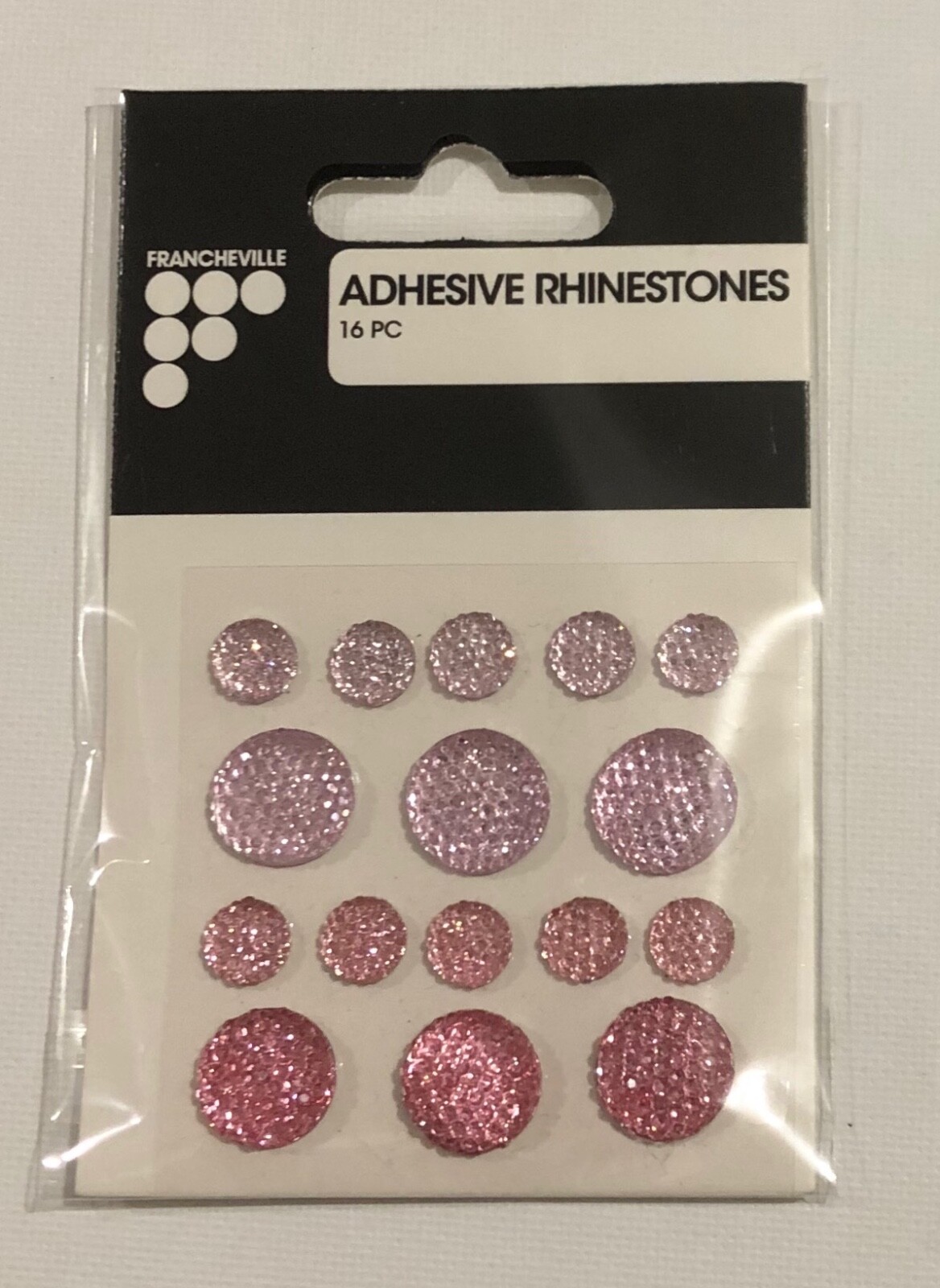 Circle Light Pink Adhesive Rhinestones 16pc B9-4 Aussie Seller | eBay