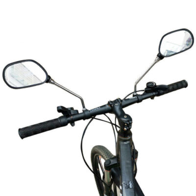 US Bicycle Handlebar Glass Side Rear View Mirrors Flat Mirrors for Road ...