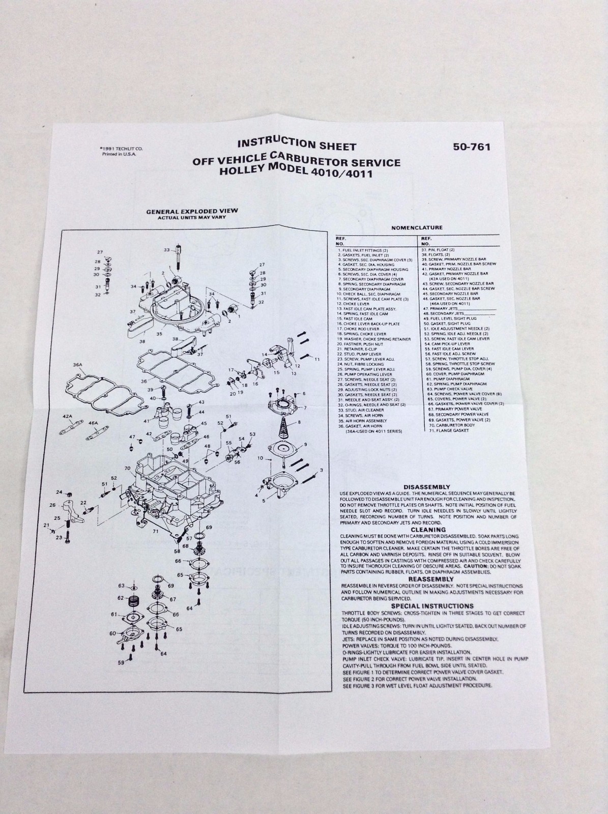 HOLLEY 4010 CARBURETOR KIT 600 750 R84010 R84011 R84012 R84013 R84020 ...