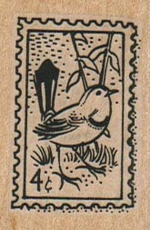 Bird Post 1 1/4 x 1 3/4" Mounted Rubber Stamp, Bird Stamp, Birds Stamp ...