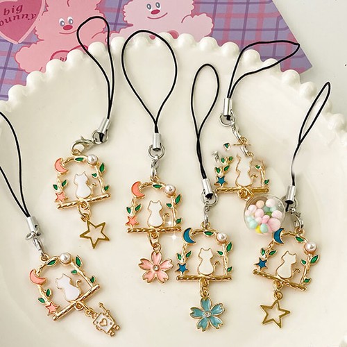 Cute Flower Phone Rope Keychain Pendant Phone Case Strap Hanging Cord ...