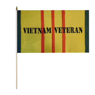 Vietnam Veteran Yellow Service Ribbon 100D 12x18 12"x18" Stick Flag 30 ...