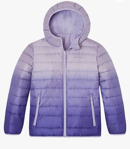 Eddie Bauer Girls Ombre Lightweight Reversible Hooded Down Puffer ...