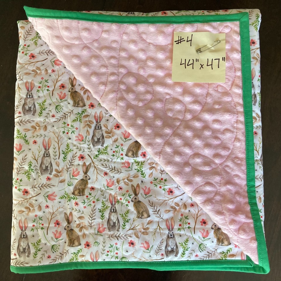 Easter Spring Bunny Rabbit Quilt | Cotton/Minky | Homemade | eBay