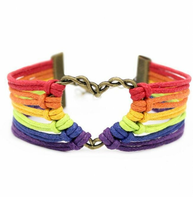 Gay Pride LGBT Rainbow Unisex Bracelet Jewelry Lesbian Bisexual Trans ...