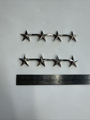 5/8” Silver 4 Star- Police Collar Brass- NEW - Rank Insignia- Pair ...