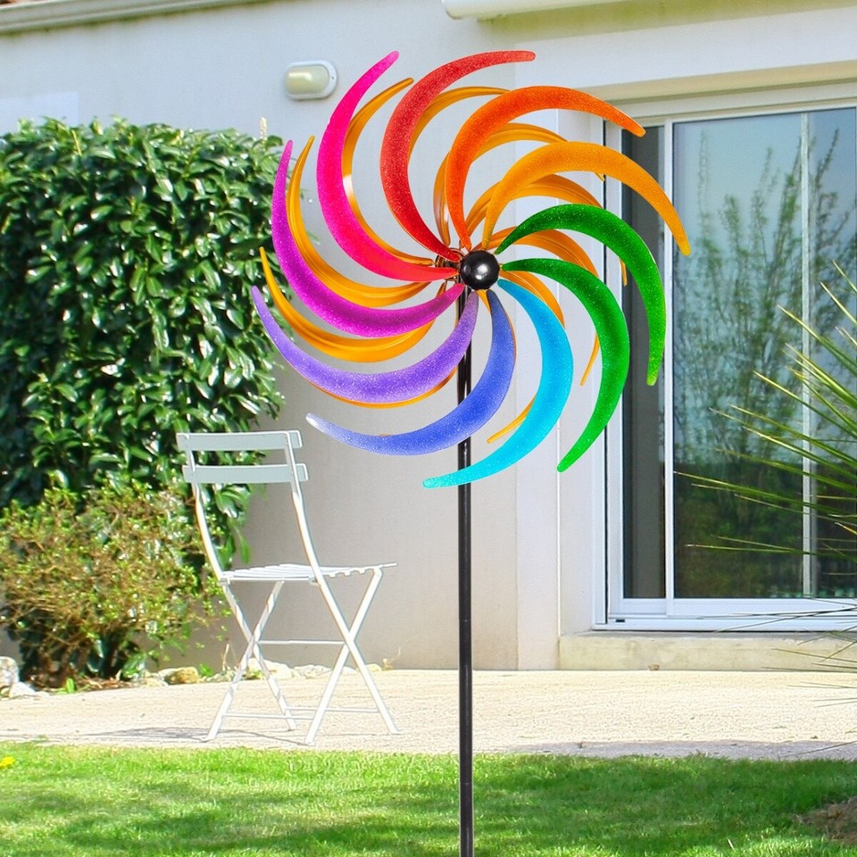 CIM Windrad Sichelrad Windräder Ø60cm Gesamthöhe: 195cm Windspiel ...