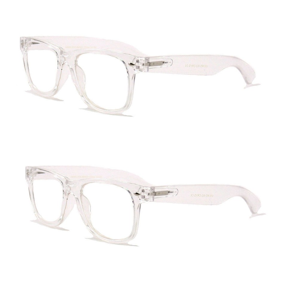 2 Pairs Transparent Neon Classic clear frame reading glasses unisex ...