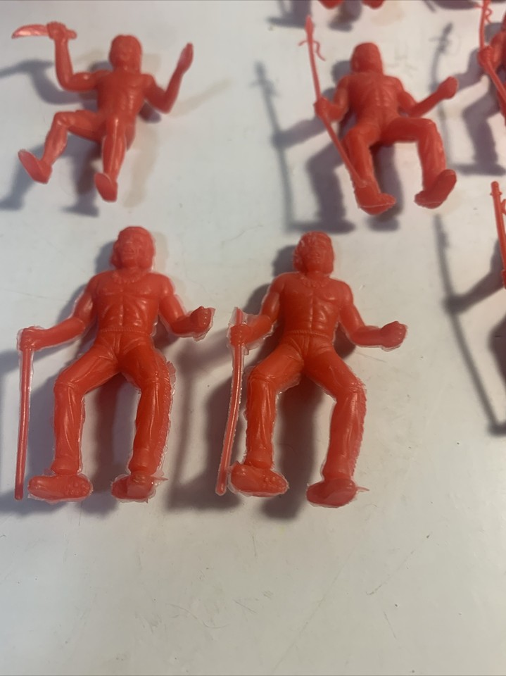 Vintage Lot of 26 Red Plastic Indians 54mm MPC Marx ? | eBay