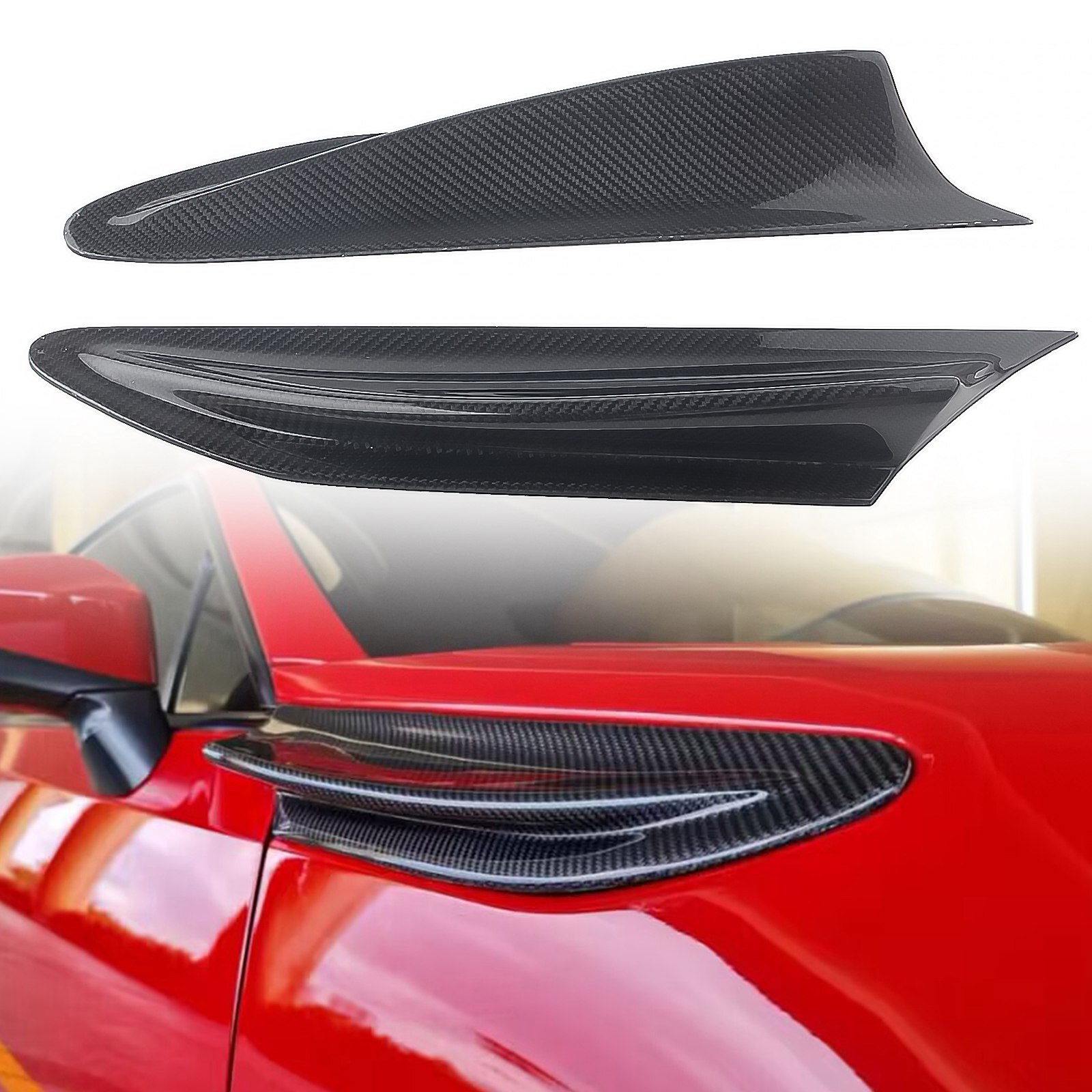 2pcs Real Carbon Fiber Side Fender Fin For Subaru BRZ Toyota 86 GT86 ...