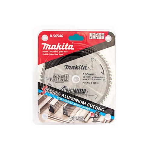 Makita Aluminium Tct Saw Blade 165mm X 20mm X 60T - Dls600 - B-56546 ...