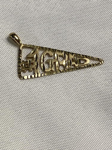10k Gold JCM #1 Grad Small Necklace Pendant Graduation Pennant Gift | eBay