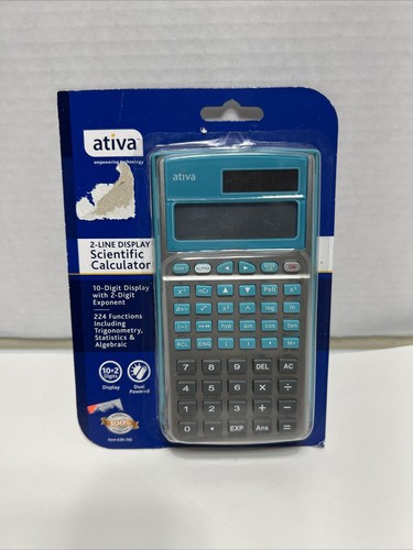 Ativa AT-30S Scientific Calculator Dual Powered Solar & Battery Teal ...