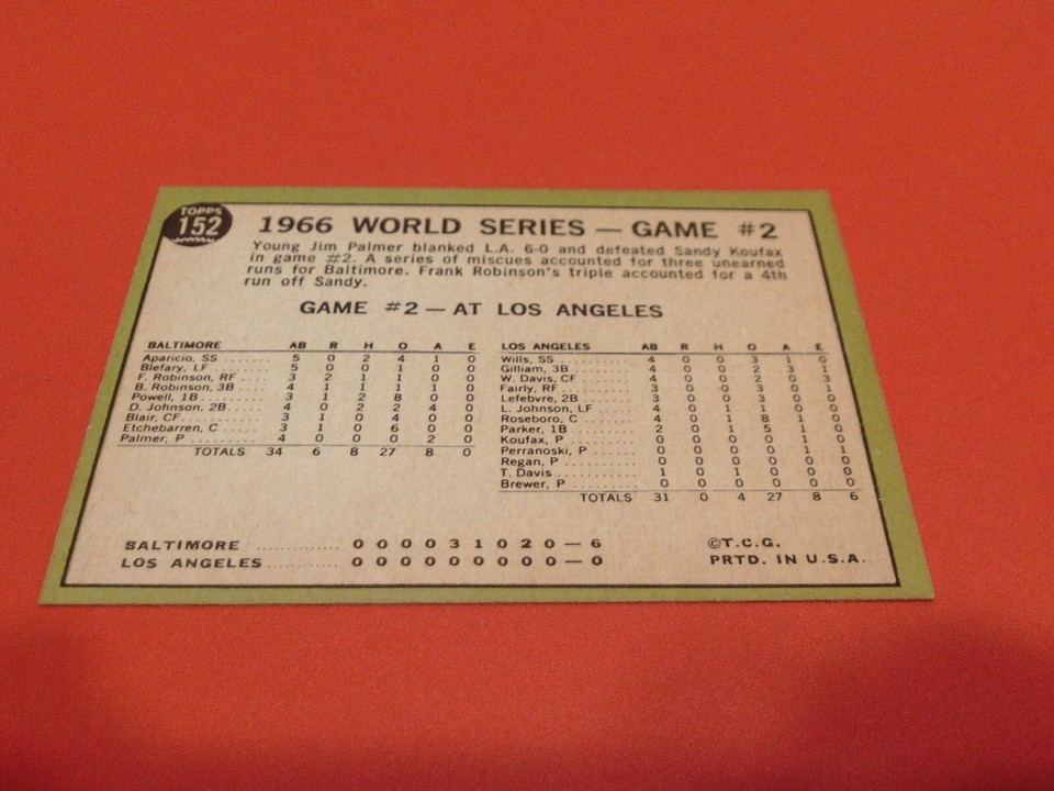 1967 TOPPS 1966 WORLD SERIES GAME 2 # 152 NM / MINT OR BETTER !! | eBay