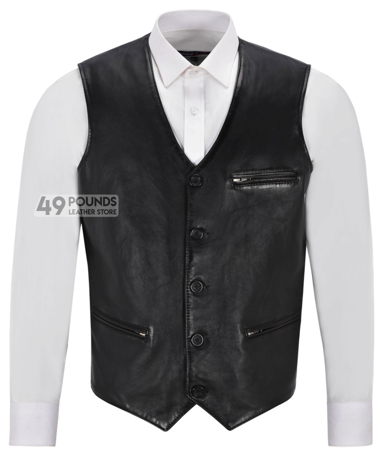 Men's Bradley Dapper Leather Waistcoat Italian Tan Vest with Zip ...