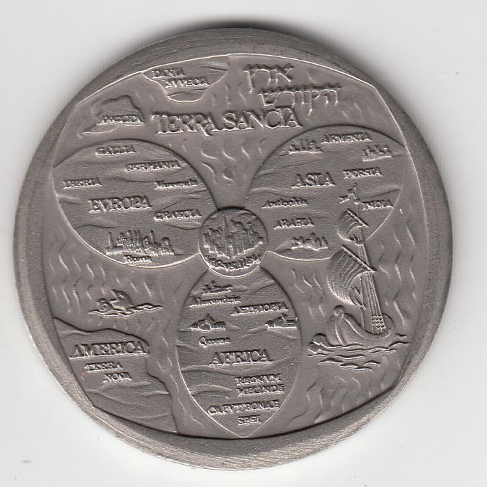 Bünting Cloverleaf Map Terra Sancta Pilgrimage Holy Land Silver State ...