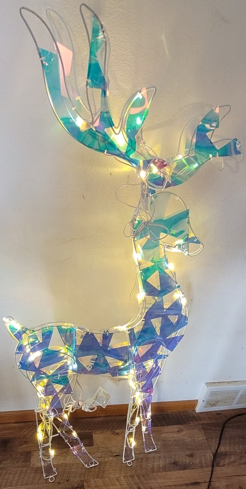 Kringle Express S/3 Lit Outdoor Flat-tastic Iridescent Deer Family | eBay