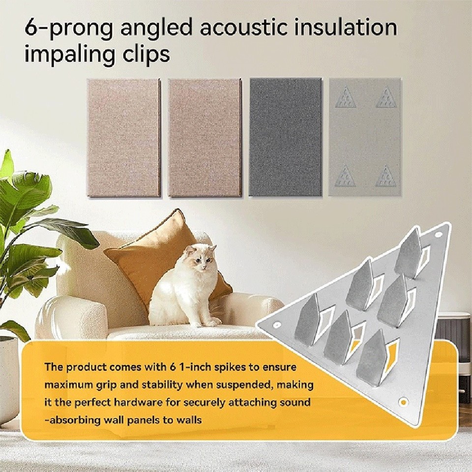Triangle Base Clips for Sound Absorbing Panels Wall Mounting Push In ...