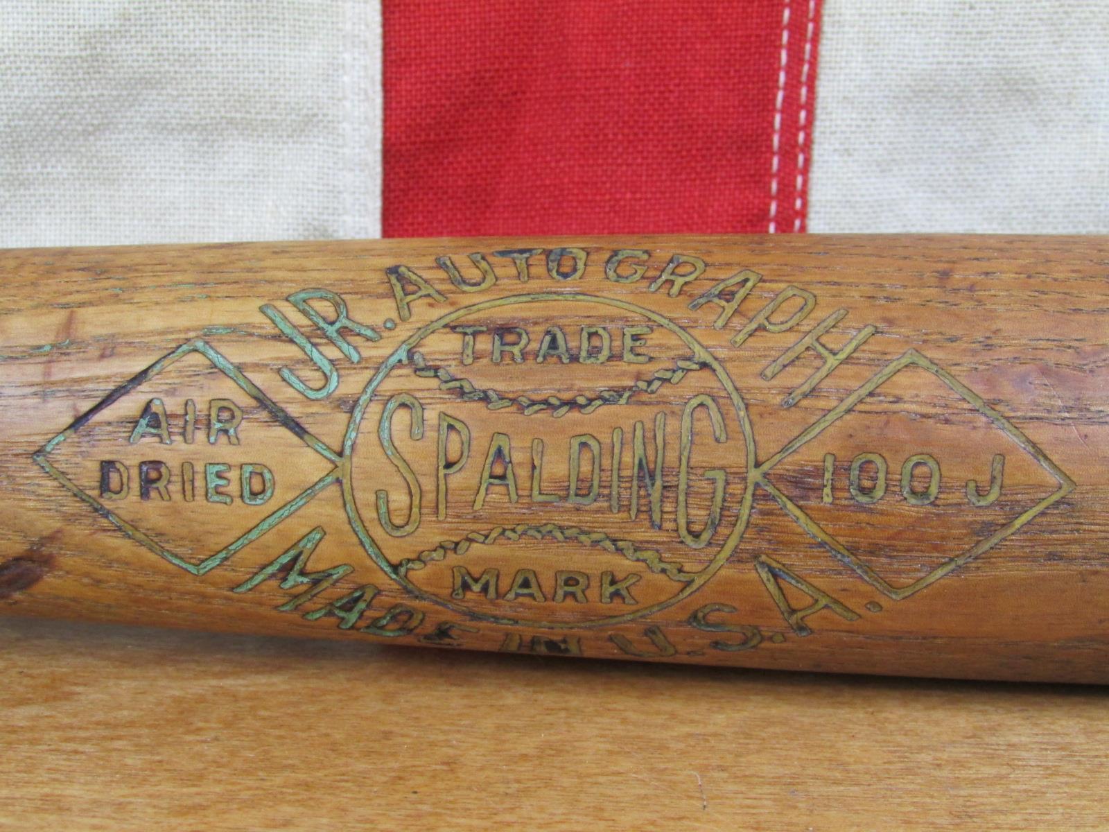 Vintage 1920s Spalding Wood Baseball Bat 100J Diamond Ball Frank ...