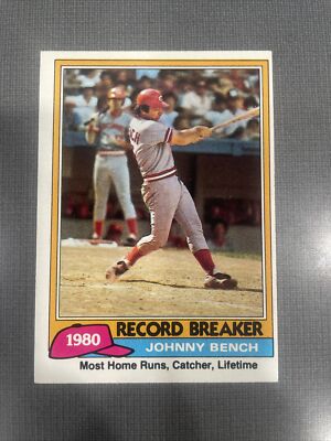 JOHNNY BENCH 1981 Topps Record Breaker #201 EX+ Baseball Card | eBay
