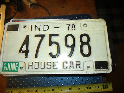 1978 Indiana 47598 HOUSE CAR License Plate Expired Car Tag - White ...