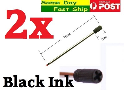 2x Generic black ink ballpoint ball pen refills 70 mm for replacement ...