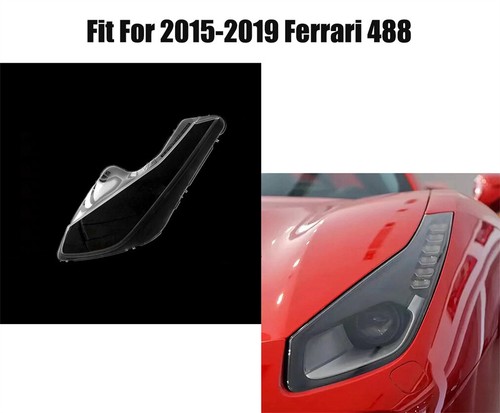 Fit For 2015-2019 Ferrari 488 Headlight Headlamp Lens Cover Left Side ...