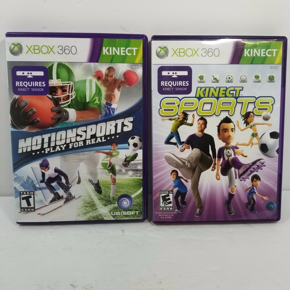 Kinect Sports + Motion Sports (Xbox 360 2 Game Lot) w Manuals COMPLETE ...