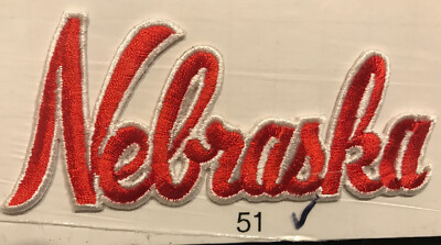 NEBRASKA CORNHUSKERS ~ VINTAGE NEW Text Sewn Embroidered Patch NCAA ...