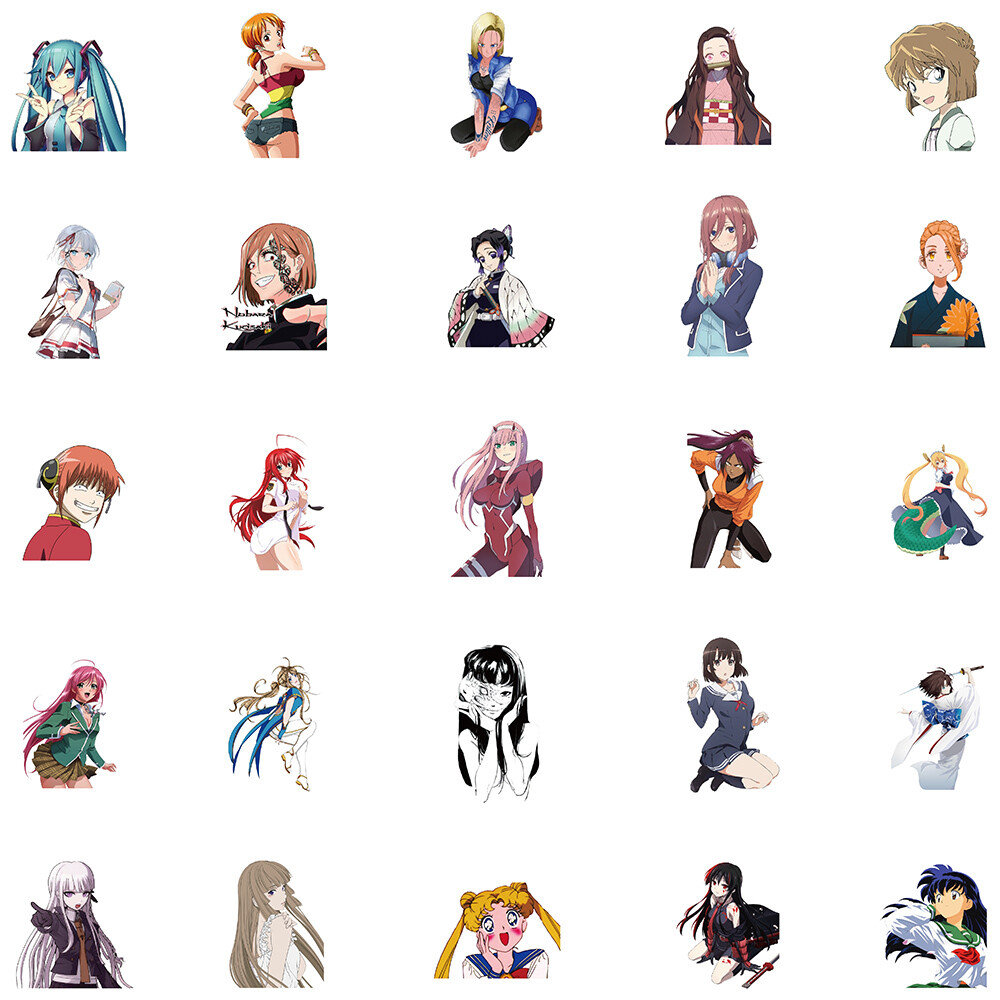 50pcs Collection of Anime Female Girls Hatsune Miku Stickers Asuka ...