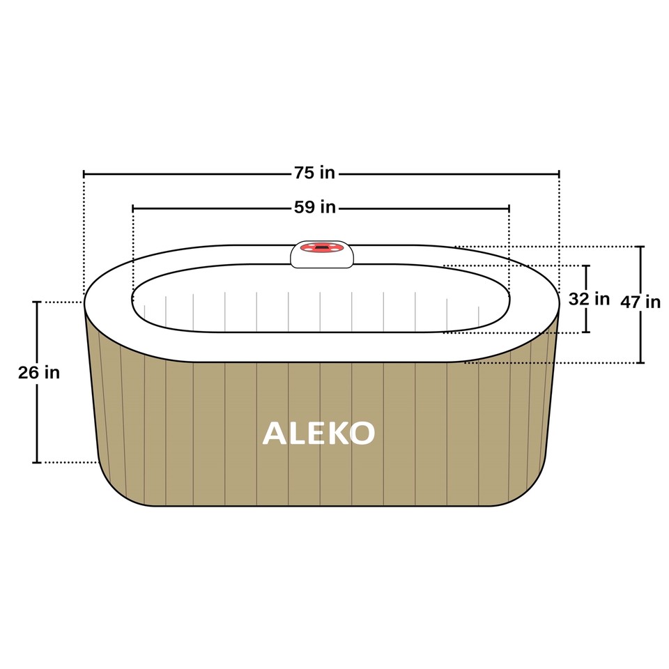 ALEKO Oval Spa Inflatable 2 prs Hot Tub Personal Spa 145 Gallon with ...