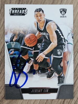 Jeremy Lin Signed 2016-17 Threads NBA Card #6 Brooklyn Nets Auto RAD | eBay