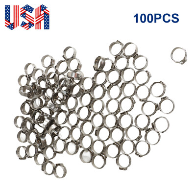 Aftermarket 100x 1/2'' PEX Stainless Steel Clamp Cinch Rings Crimp ...