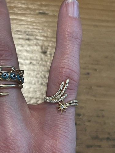Djula 18k Yellow Gold Diamond Star Pinky Ring | eBay