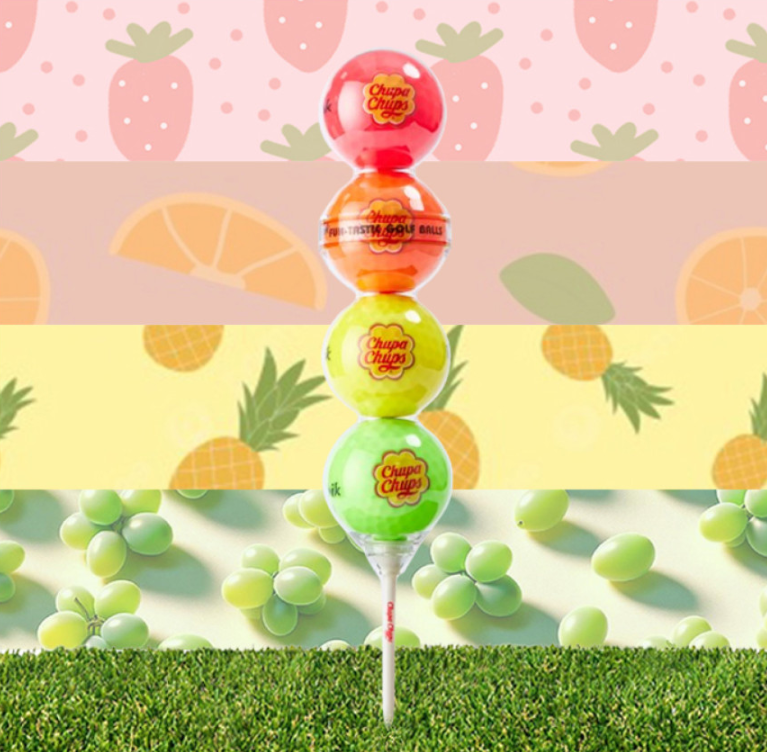 24 New Volvik 2 Piece Golf Four Balls Tee x Chupa Chups Tanghuru ...