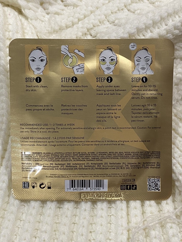 Starskin VIP The Gold Mask Revitalizing Luxury Gold Foil Eye Masks 5ml ...