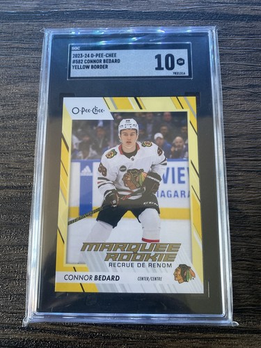 2023-24 Connor Bedard OPC Marquee Rookie Yellow #582 SGC 10 Gem Mint ...