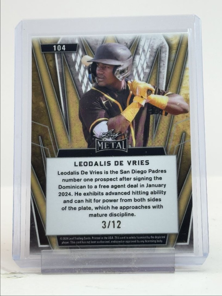 LEO DE VRIES 2024 LEAF METAL BLUE CRYSTAL XRC ROOKIE RC /12 Q1702 | eBay