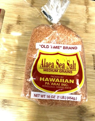 Lot of (4)16oz Hawaiian ALAEA SEA SALT Medium grains OLD TIME BRAND ...