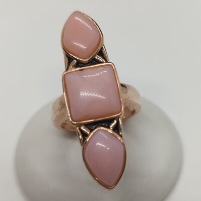 BBJ Rose Gold Overlay Sterling Rose Quartz Ring 6.5 | eBay