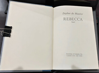 "Rebecca" FIRST 1ST AMERICAN EDITION Daphne du Maurier Doubleday 1938 ...