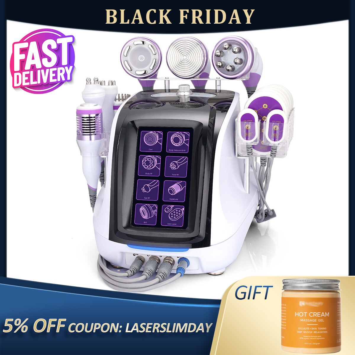 9 in 1 RF 40K Cavi 2.5 Machine for Body Contouring Massager Skin ...