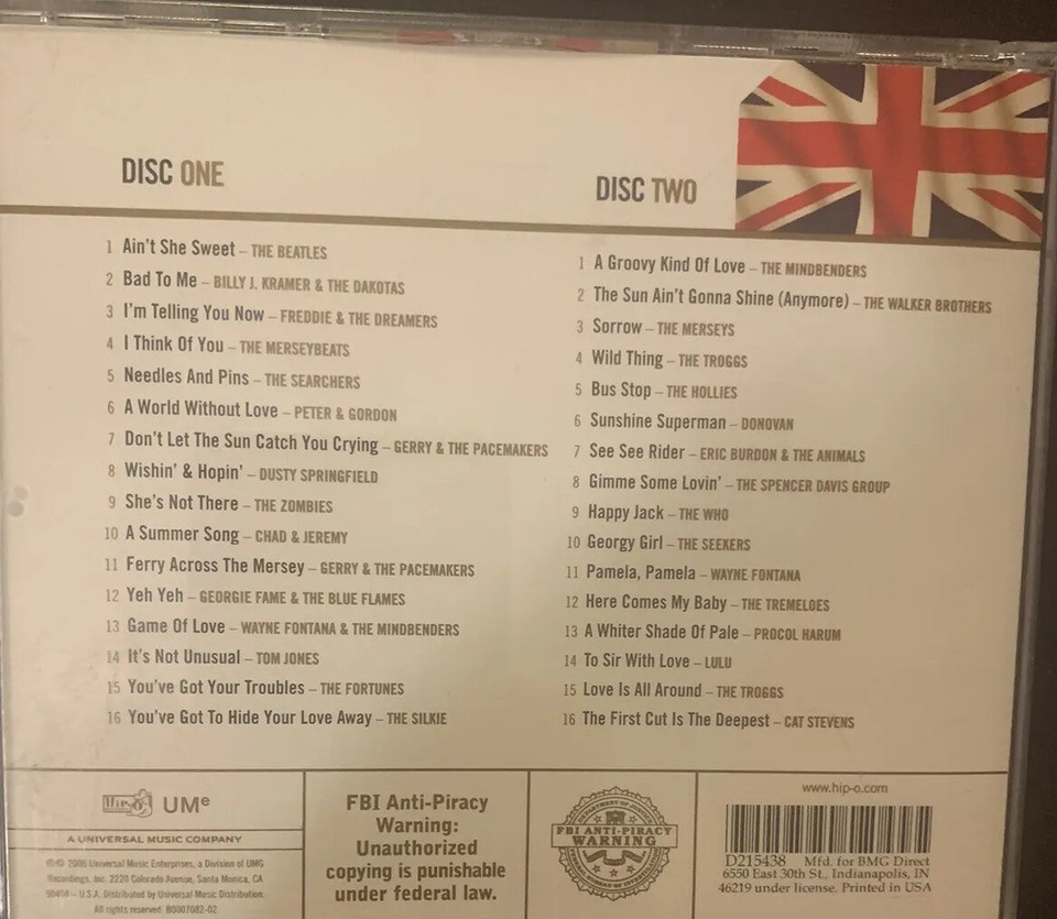 British Invasion Gold (2 CD, 2006 Universal ) The Beatles Zombies ...