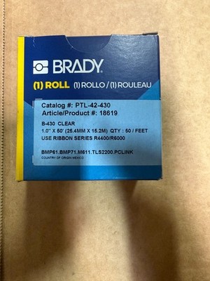 New Brady PTL-42-430 Label B-430 Clear OEM BMP61 BMP71 M611 TLS2200 ...