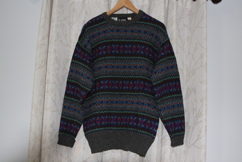 Vintage Eskimo Knitwear Sweater MEDIUM Made in England Shetland WOOL ...