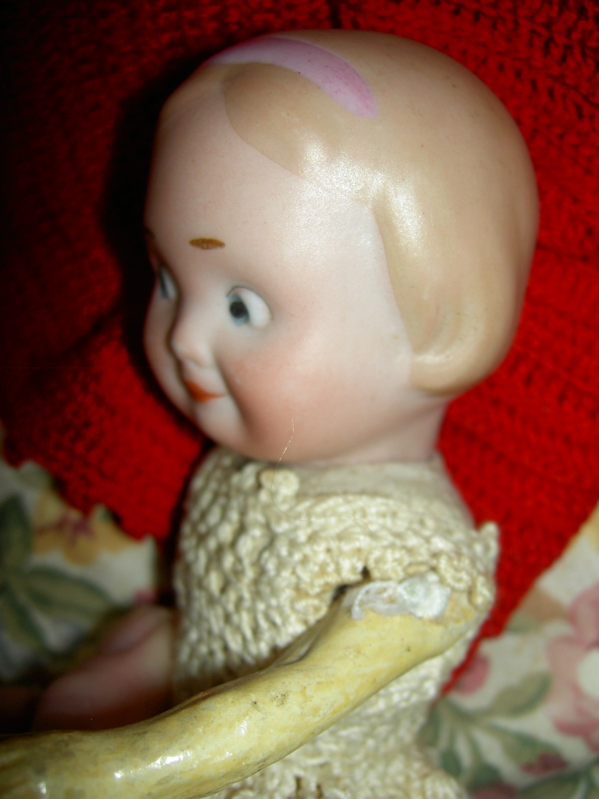 Unusual, German antique bisque 1914 GOOGLY doll by Recknagel, molded ...