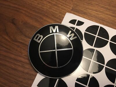 CJ GLOSS BLACK Complete Set of Vinyl Sticker Overlay All BMW Emblems ...