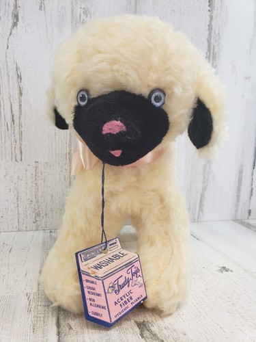 8" Trudy Toys Plush Dog WITH Original Tag Black Snout Made in VINTAGE ...